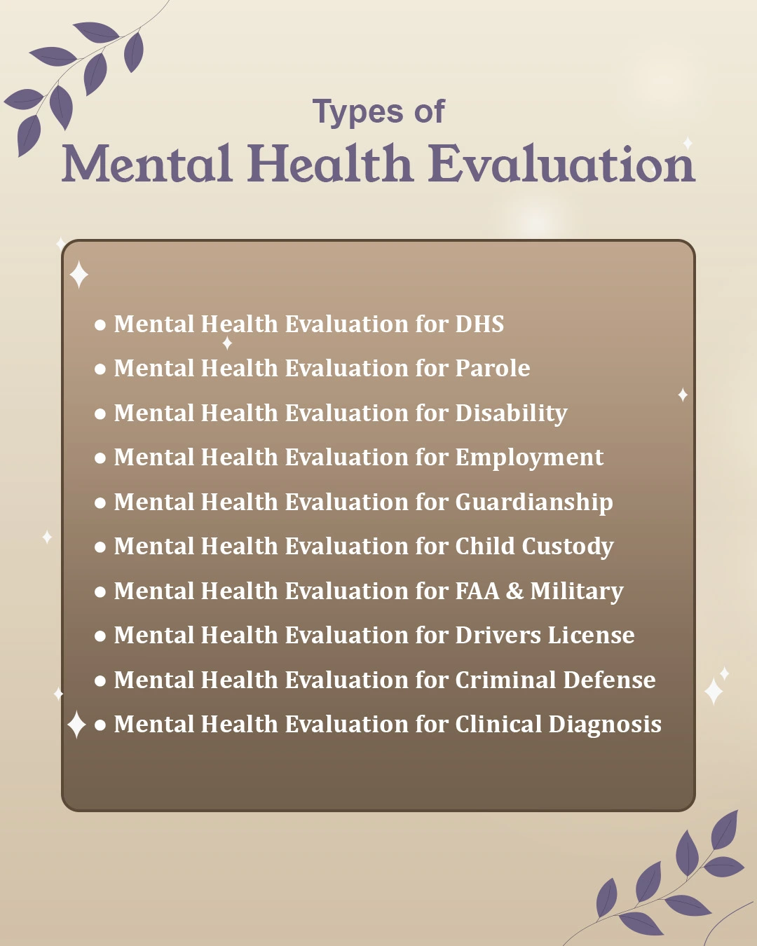 Mental Health Evaluation | Contact Mental Health Evaluator